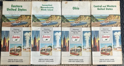 Vintage Sinclair Gas Station Road Maps Dino Dinosaur 1960s | eBay