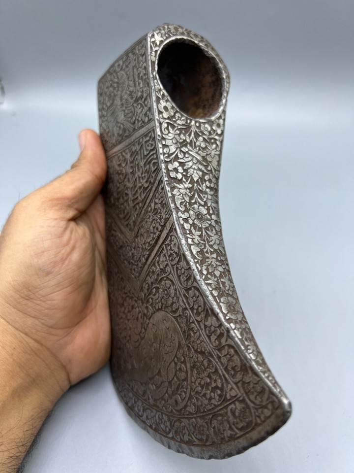 Museum Quality Rare Old Outstanding Engraved Solid Iron Axe With ...