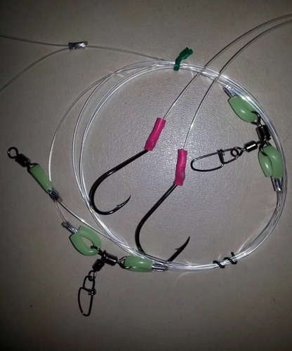 2 RIGS FISHING 2X ULTIMATE II 100LB TWO DROPPERS & HOOKS 6/0 BEAK & 7/0 ...