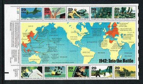 2697 WWII 1942: Into Battle 1992 World War II Military Souvenir Stamp ...