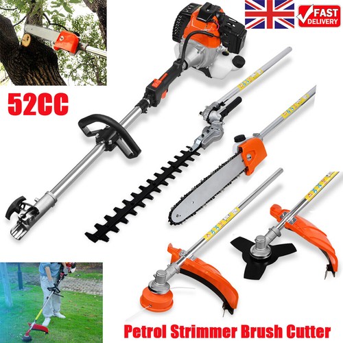 52 CC 5 in1 Hedge Trimmer Multi Tool Petrol Strimmer Brush Cutter ...