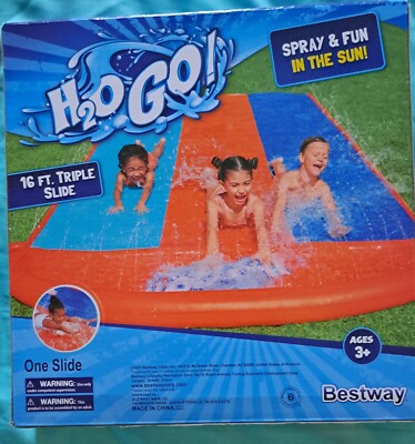 H20 Go 16ft Triple Water Slide with Drench Pool NEW IN BOX | eBay