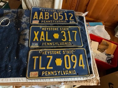 Lot Of 3 Pennsylvania License Plates 1990 - 1999 Rustic “Keystone State ...