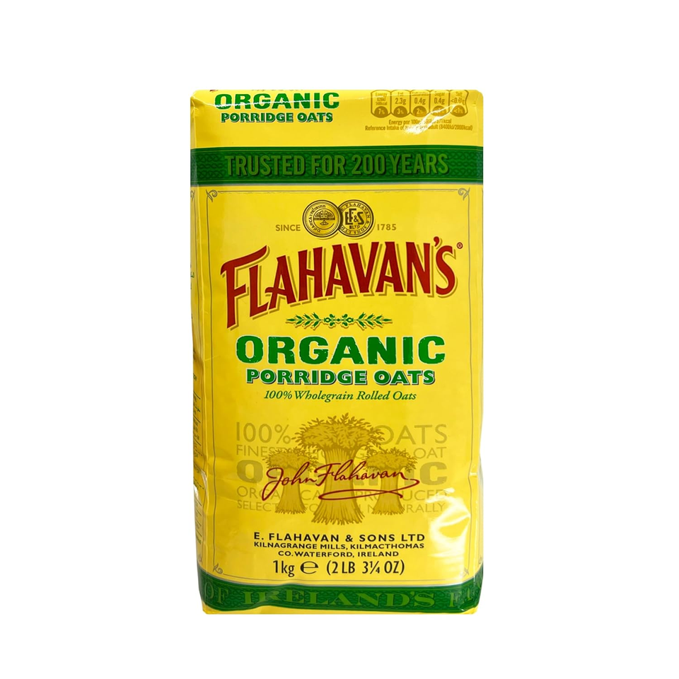 Organic Irish Porridge Oats 1kg Wholegrain Rolled Oats Smooth Creamy ...