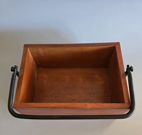 Maple Wood Carrying Box With Fold Down Metal Handle 9"×6⅞" | eBay