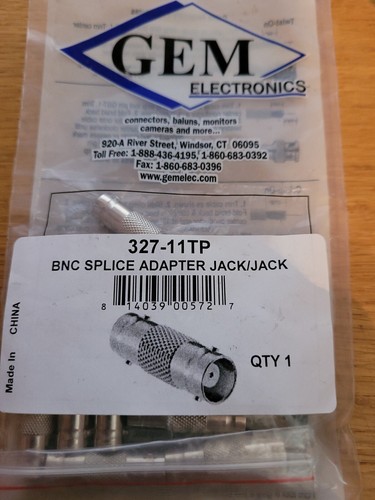 GEM Electronics 327-11TP BNC Jack to jack Adaptor 10 pc 327-11TP 814039005727| eBay