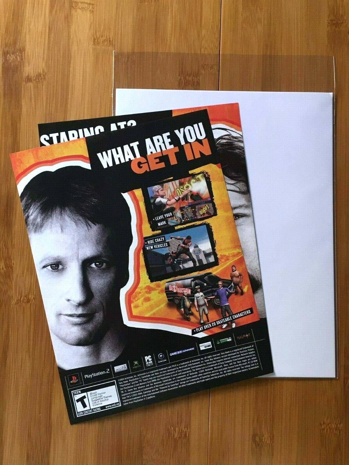 2003 Tony Hawk's Underground 2 PS2 Print/Ad Poster Bam Margera ...