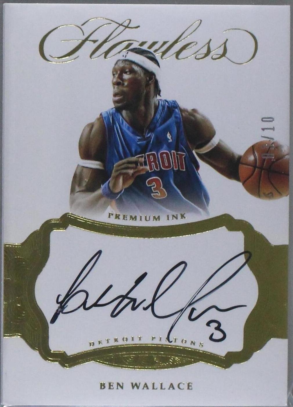 2016-17 Panini Flawless - Premium Ink Ben Wallace #PI-BW Gold /10 (AU ...