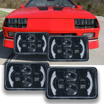 Fit for Chevrolet Camaro Iroc-Z Z28 1982-1992 4PCS 4x6" LED Headlights ...