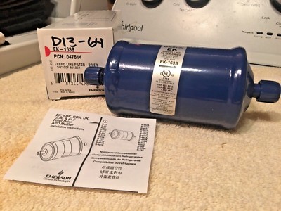 Filter Drier, Refrigeration, 3/8" ODF Sweat EK163S, LIQUID LINE FILTER ...