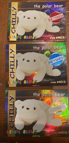Chilly Bear Beanie Baby Trading Card Set - Series I Rookie - Red Blue ...