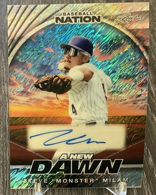STEVE "MONSTER" MILAM 2025 Leaf Baseball Nation Shimmer Auto 11/15 LSU ...