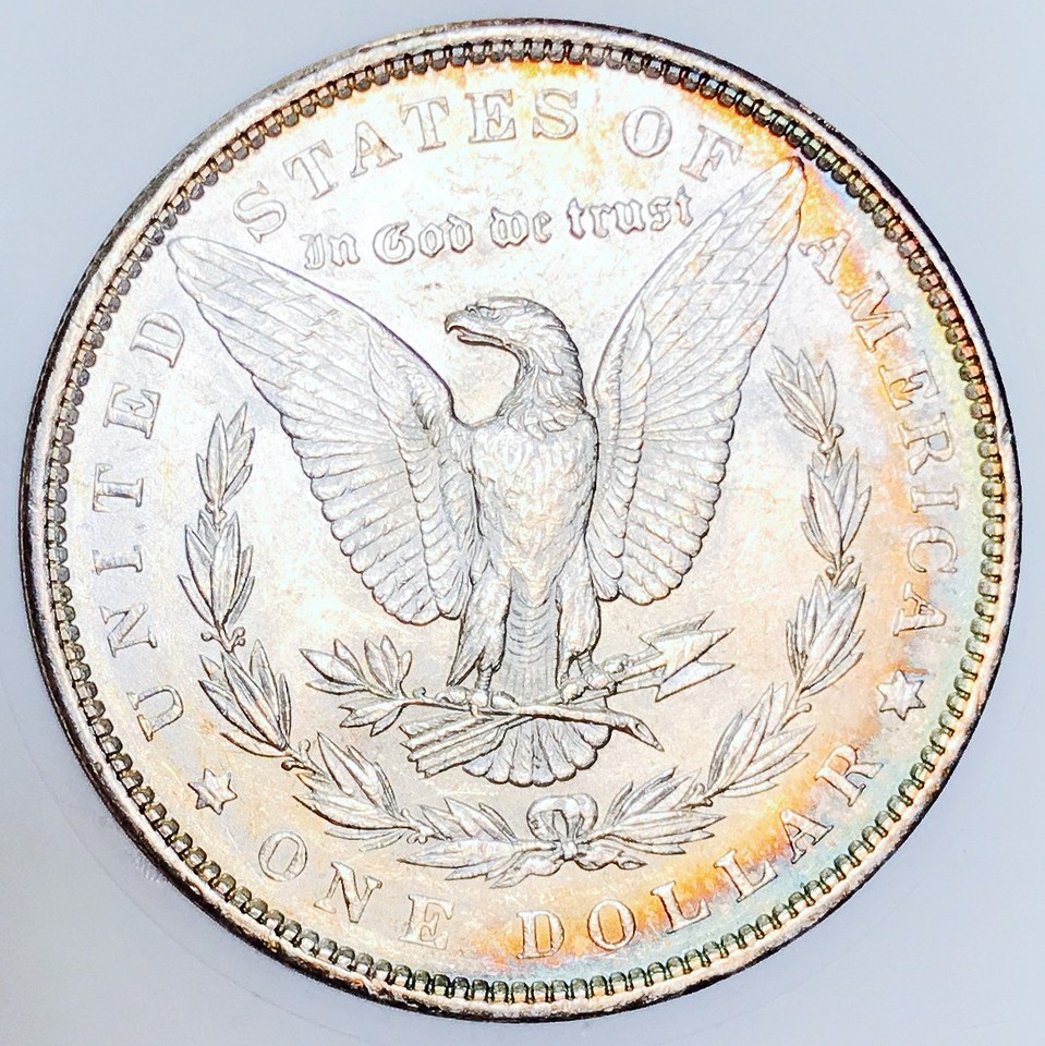 1889 MORGAN DOLLAR! GEM BU+++! RAINBOW RIMS! CRAZY! UNREAL! MUST HAVE ...