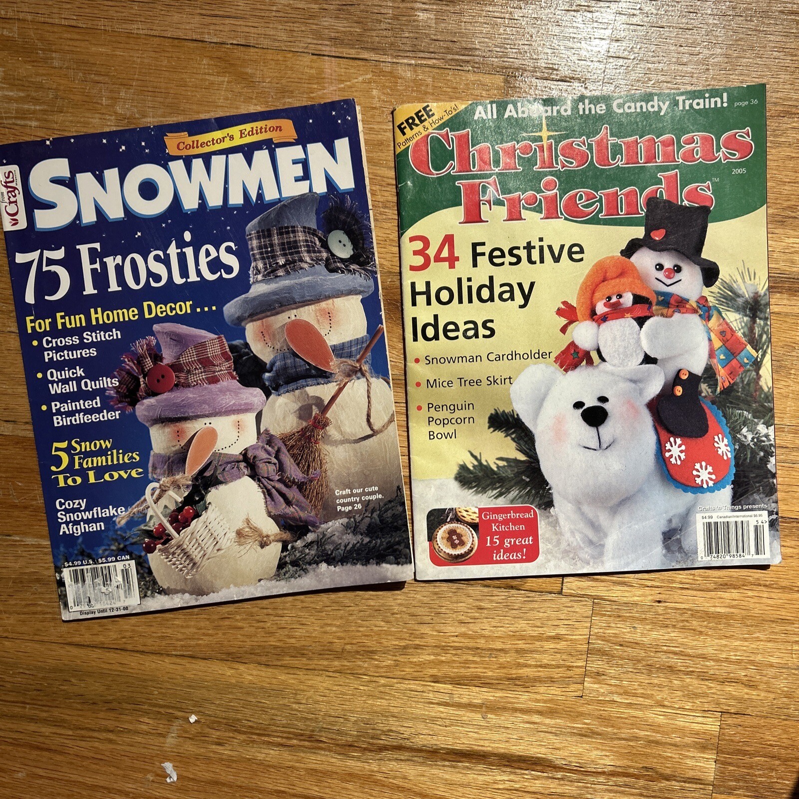 Lot Of 2 Vintage 2005 Christmas Friends & Craft’s 2000 Snowmen ...