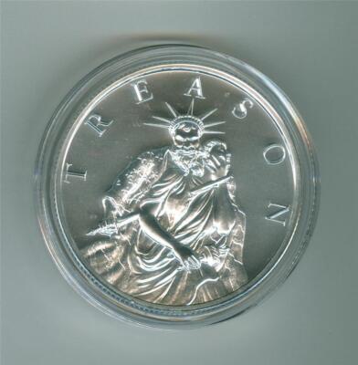 INTAGLIO MINT T4 SERIES-TREASON 1 OZ .999 HIGH RELIEF SILVER ROUND GEM ...