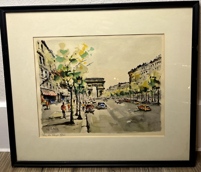 Vintage1950’s Paris Watercolor Painting by G. LeLong number 4 ...