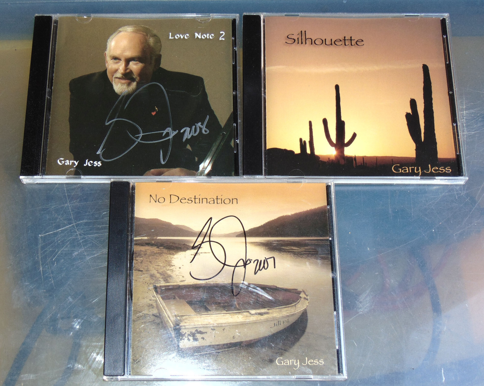 Gary Jess 3 CD Lot, 2 are signed, No Destination, Silhouette, Love Note ...