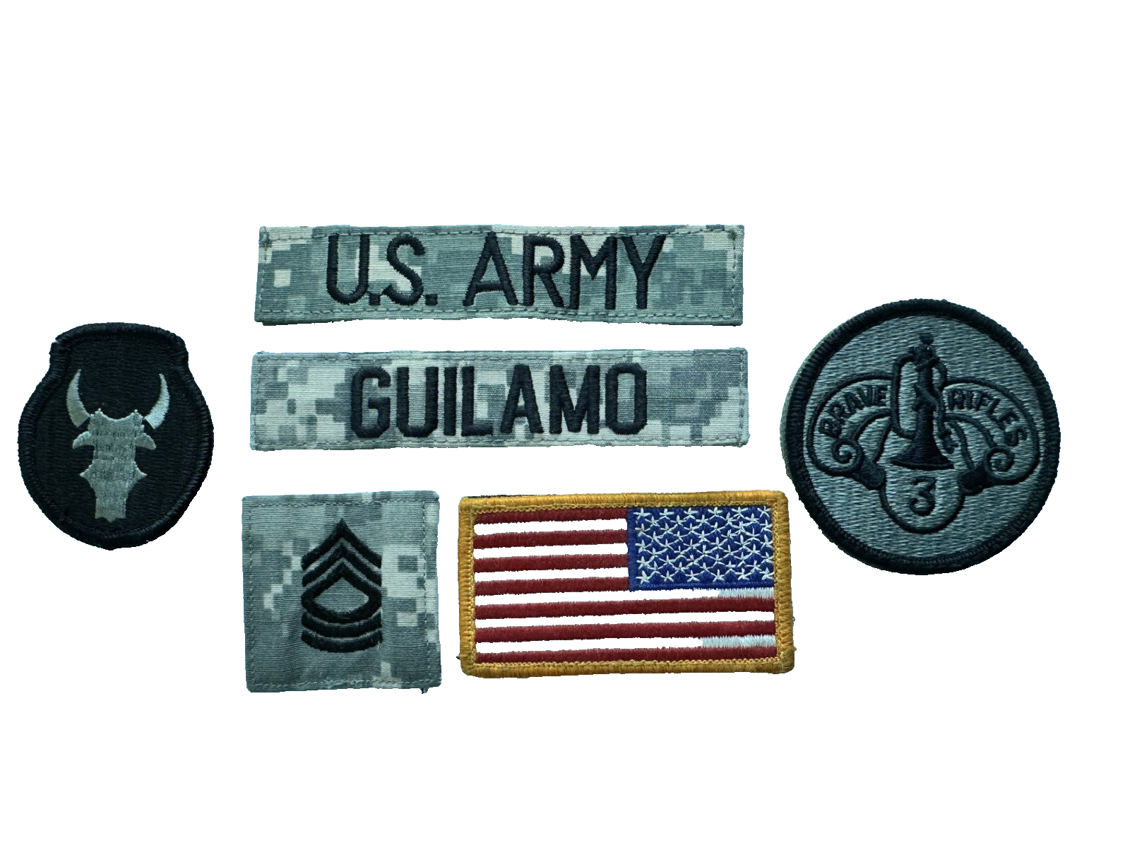 6 US Army Patch 3rd Cavalry 34th Div UCP Digital ACU Flag Master ...