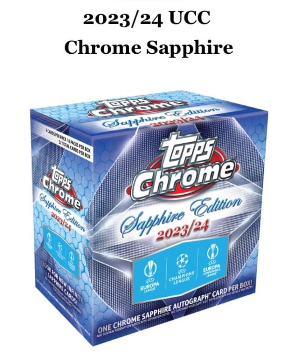 2023-24 Topps Chrome Sapphire UEFA Club Competition UCC Soccer Box Free ...