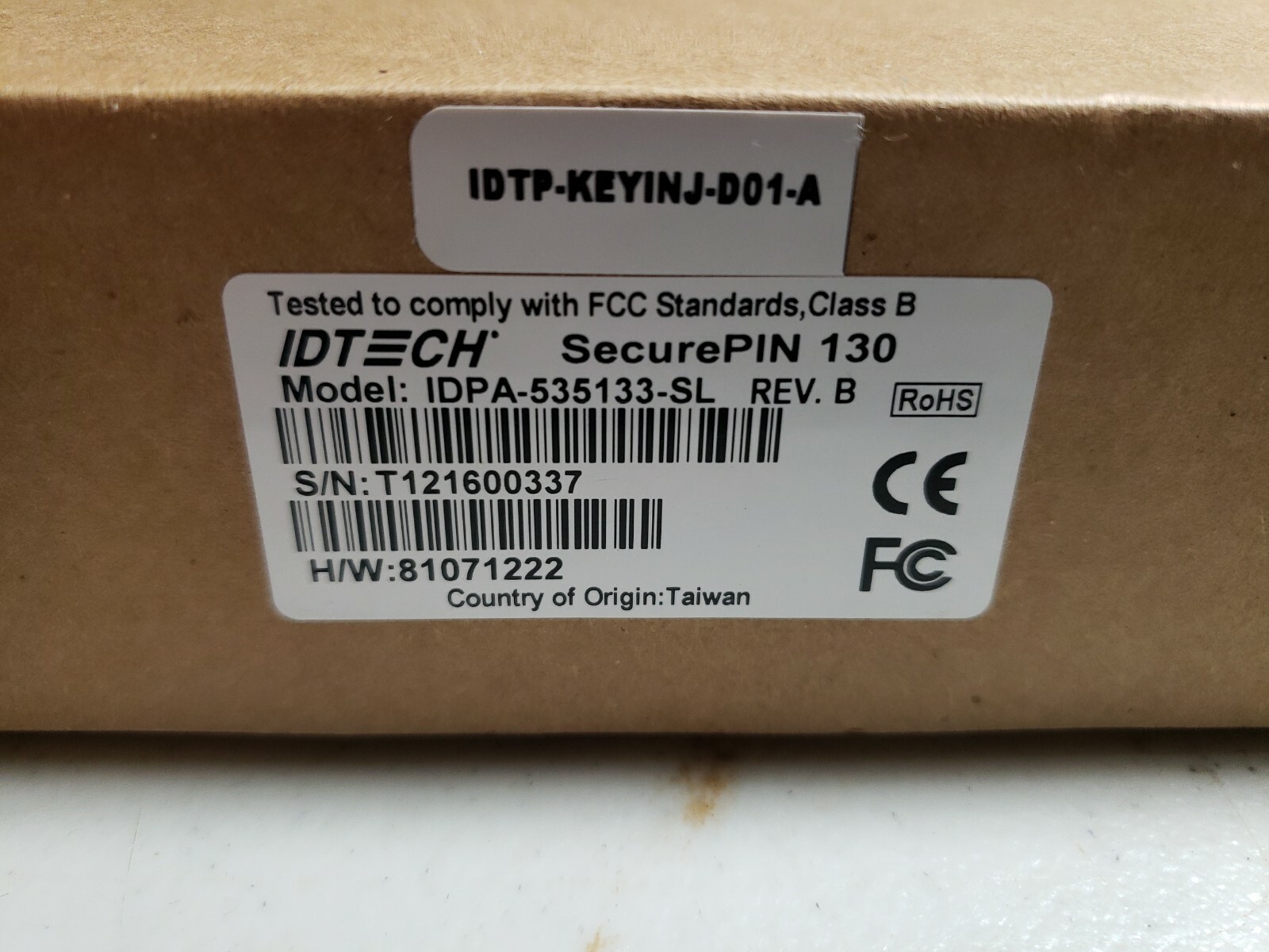 IDTECH ID Tech SECUREPIN 130 Idpa-535133-sl Keypad Pinpad Pin Pad for ...