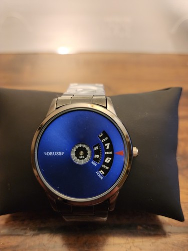 Oruss Jump Hour Quartz Men's Watch Blue | eBay