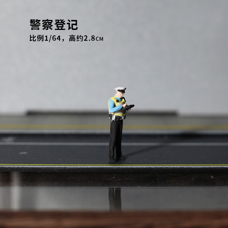 1/64 4pcs Traffic Police On Duty Scene Props Miniature Painted Figure ...
