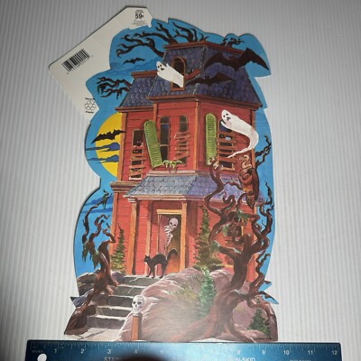 Vintage Halloween Eureka Die Cut Haunted House New Old Stock Spooky | eBay