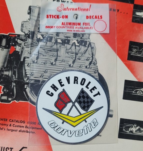 Vintage NOS Chevrolet CORVETTE Sticker 3" V8 Muscle Car Hot Rod Auto ...