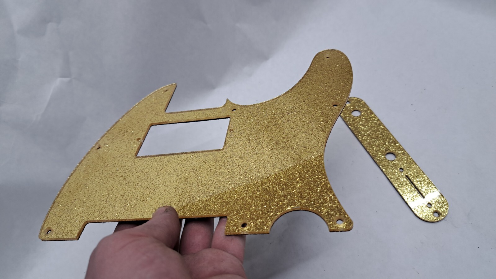 Gold Glitter Humbucking pickguard +control plate set Fits Fender Tele ...