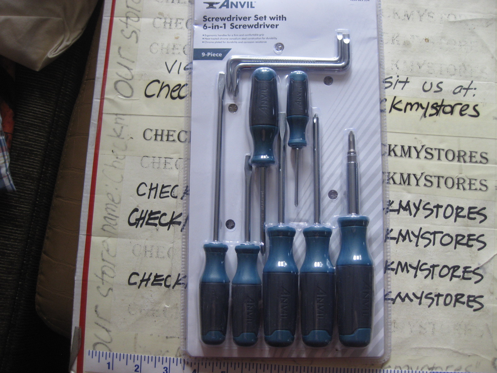 NEW NIB ANVIL SCREWDRIVER SET WITH 6 IN 1 SCREWDRIVER TOOL 9 PIECE SET ...