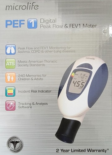 NEW Microlife PEF 1 Digital Peak Flow & FEV1 Meter FACTORY SEALED | eBay