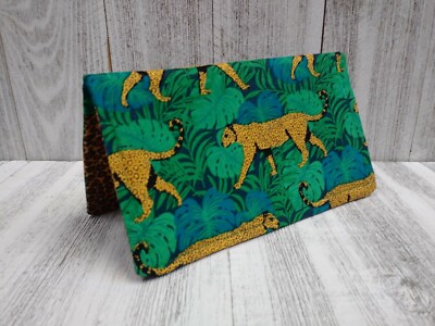 Leopard Checkbook Cover Holder Fabric USA Handmade | eBay