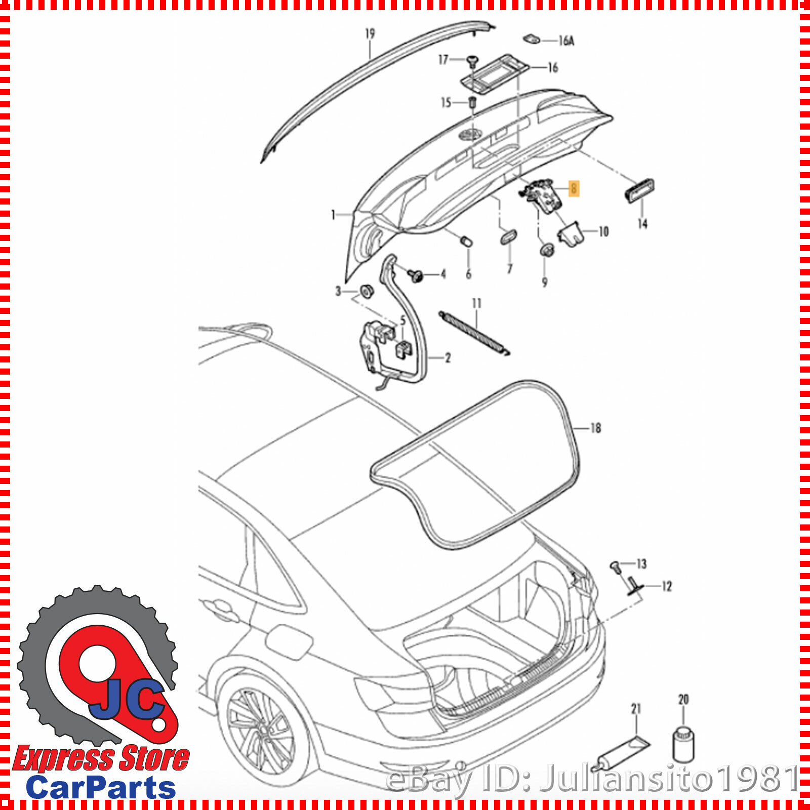 17A827505 VOLKSWAGEN GENUINE OEM JETTA TRUNK ROTARY LATCH BUCKLE LOCK ...