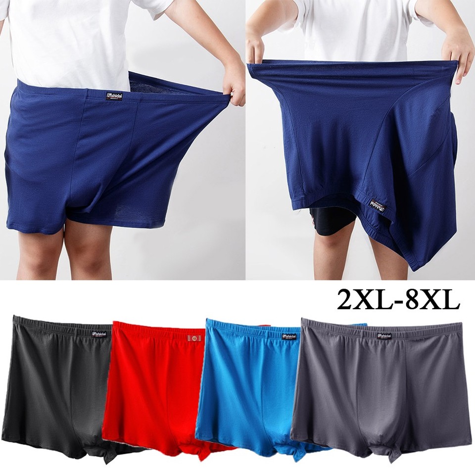 Men's Big & Tall Boxer Briefs Cotton Underwear 2XL-8XL Solid Colors ...