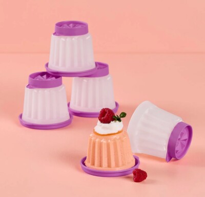 Tupperware Mini Jello Jellette Molds Purple Seals Set Of 4 Gelatin ...