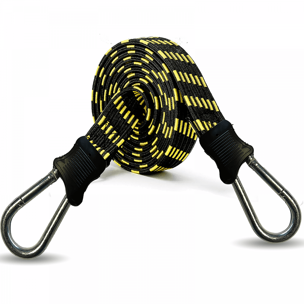 Rolson 1200mm Flat D-Shape Carabiner Snap Hook Elastic Bungee Cord | eBay