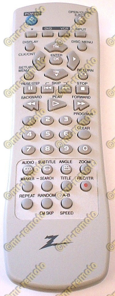 OEM Genuine ZENITH Remote Control for DVD/VCR Combo Model XBV713 Sub ...