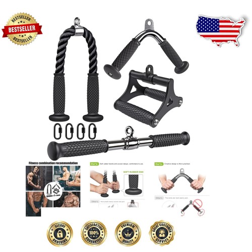 Premium Cable Machine Attachments - Tricep Rope, V-Bar & Double D ...