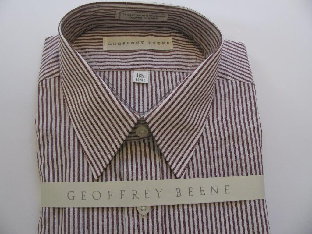 Geoffrey Beene Men's Long Sleeve Button Up Shirt Large 16.5 32/33 Cotton Blend | eBay