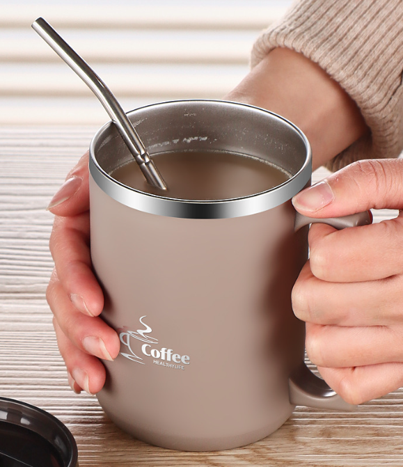 reusable 304 Stainless Steel Double Walled Thermo Coffee Mug Drinking ...