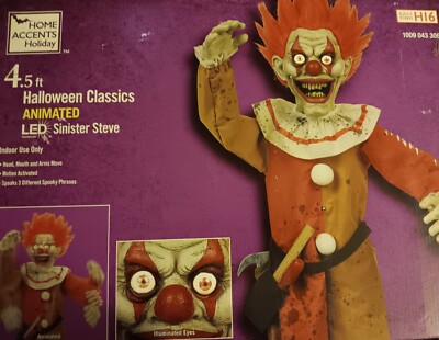 Home Depot Sinister Steve Clown Halloween Animatronic | eBay