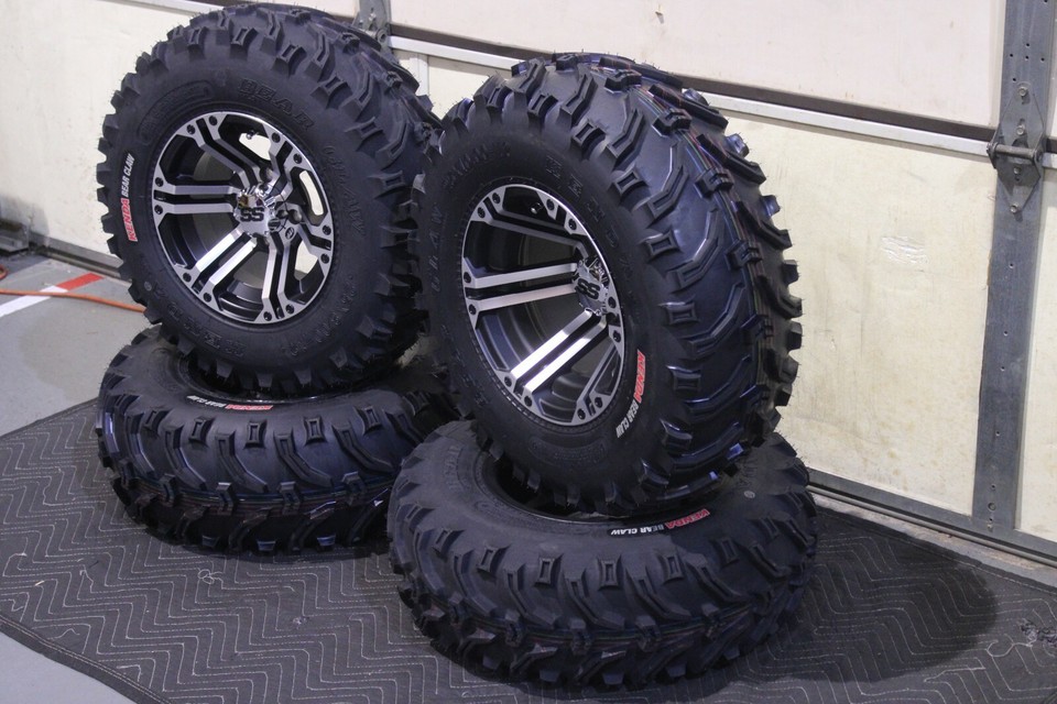 YAMAHA WOLVERINE 350 25" BEAR CLAW ATV TIRE & ITP SS212 M WHEEL KIT ...