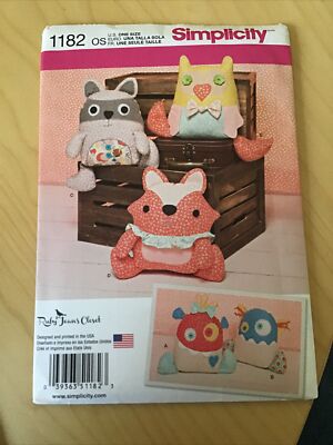Simplicity sewing pattern 1182 Stuffed Animals and Monsters | eBay