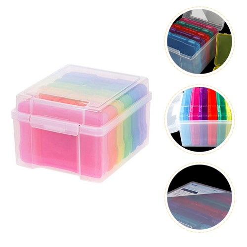 Card Case Postcard Storage Box Receipt Organizer Container with Lid | eBay
