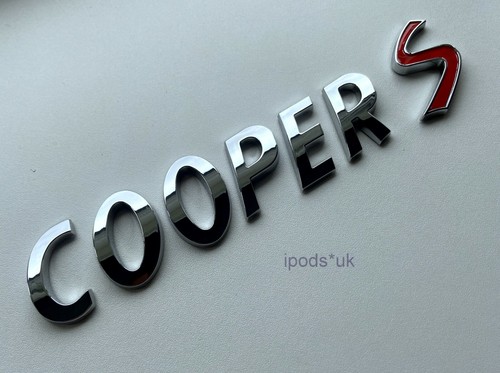 NEW MINI CHROME COOPER S REAR BOOT BADGE EMBLEM R52 R53 R55 R56 R57 R58 ...