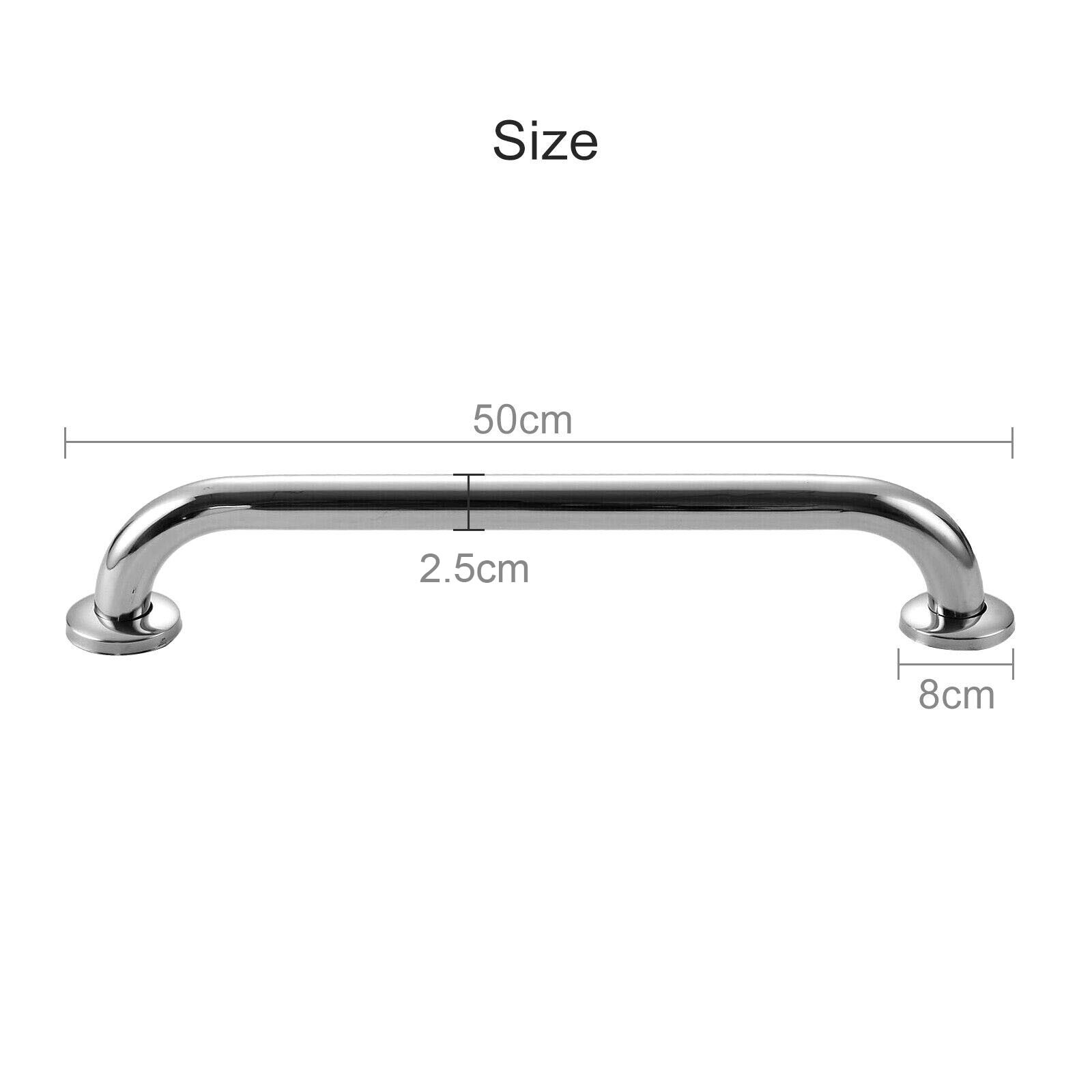 50cm Chrome Home Bathroom Disability Handle Hand Rail Grab Safety Bars ...