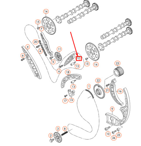 NEW OEM AUDI A4 B8 LEFT UPPER TIMING CHAIN GUIDE 059109514C GENUINE | eBay
