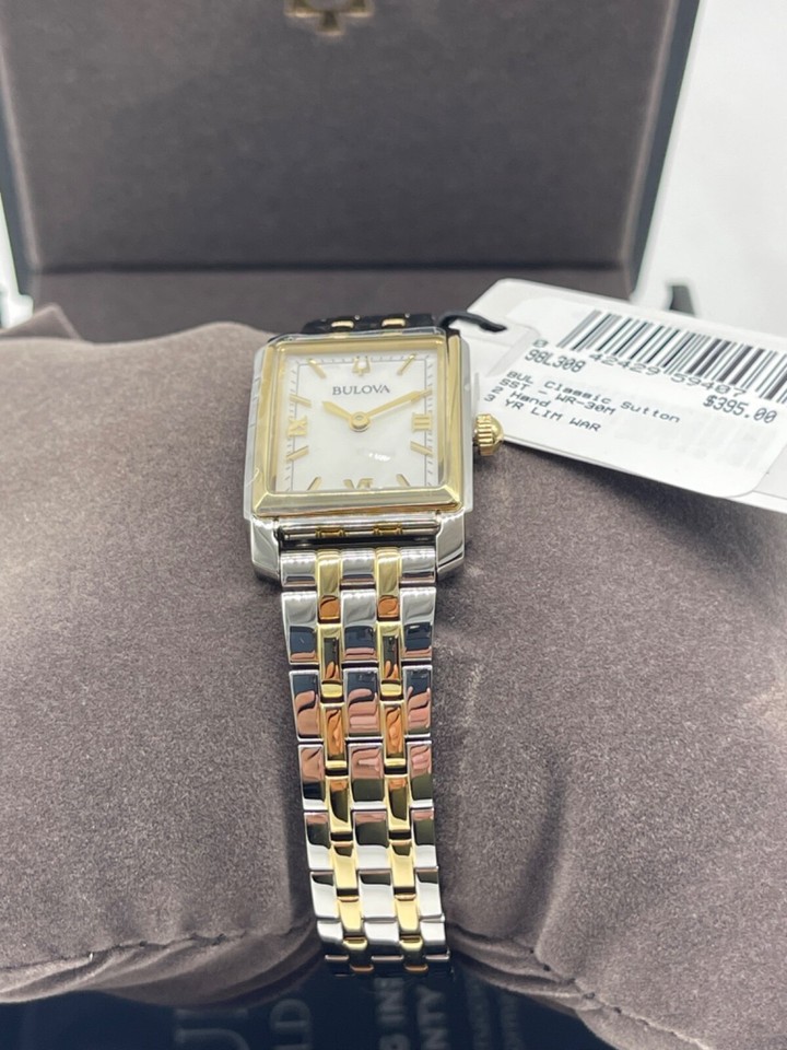Bulova Sutton Ladies Two-Tone Stainless Steel Watch 98L308 Dial SS ...