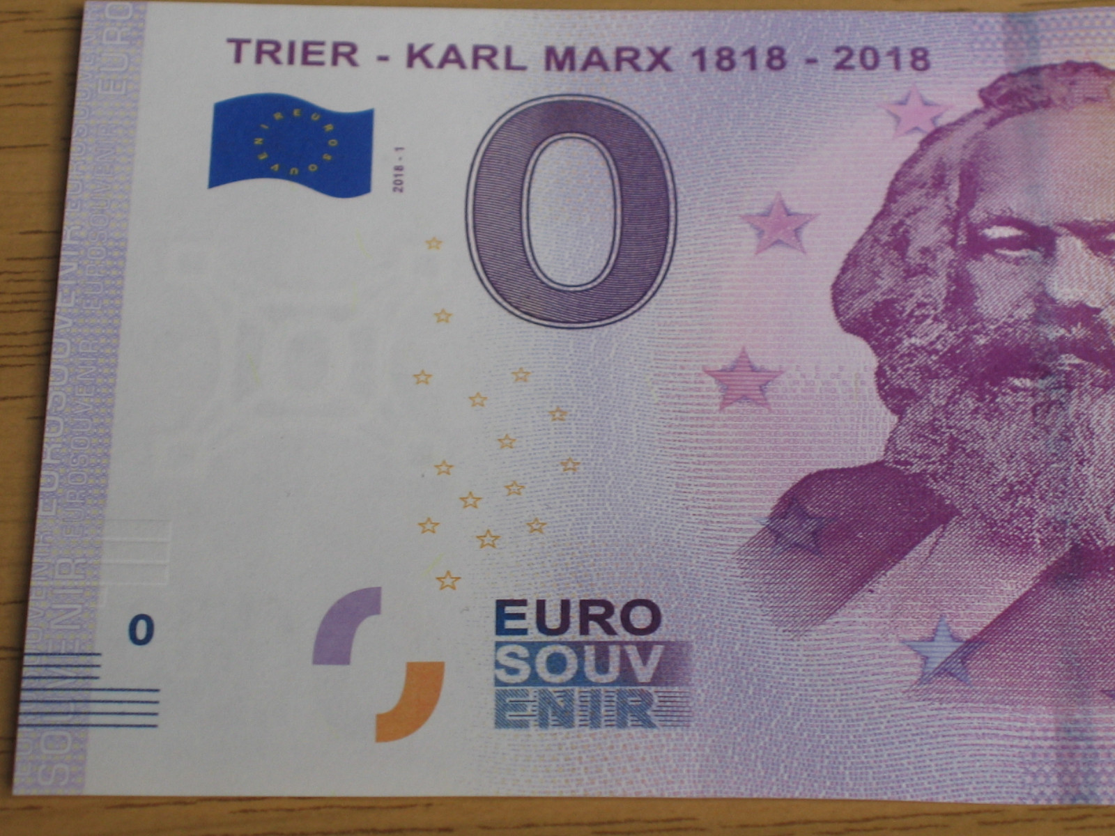 KARL MARX 200 years 1818 - 2018 TRIER ZERO EURO 0 EUROS Schein billet ...