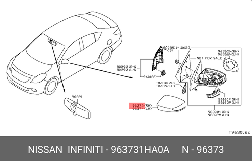 Genuine OE Cover Mirror Body Right Hand 963731HA0A , 96373-1HA0A | eBay.de